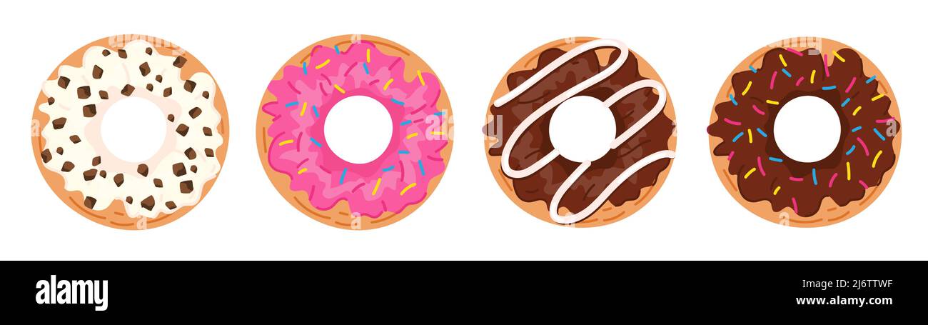 Pink sugar glazed donut Stock Vector Images - Alamy