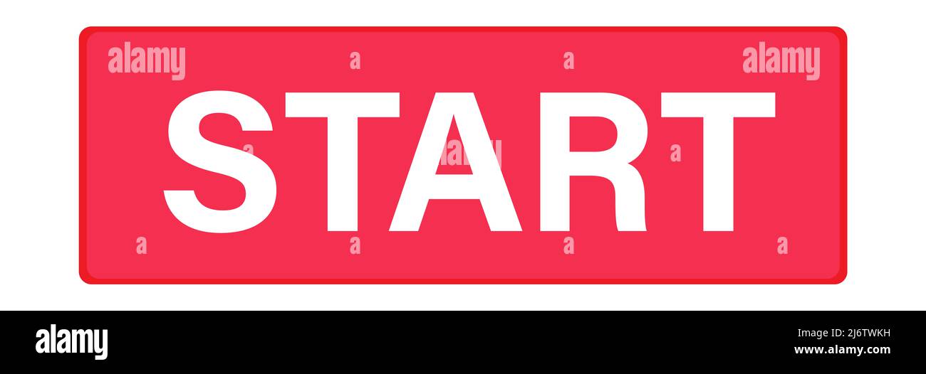 start red square on white background. start red square button. flat ...