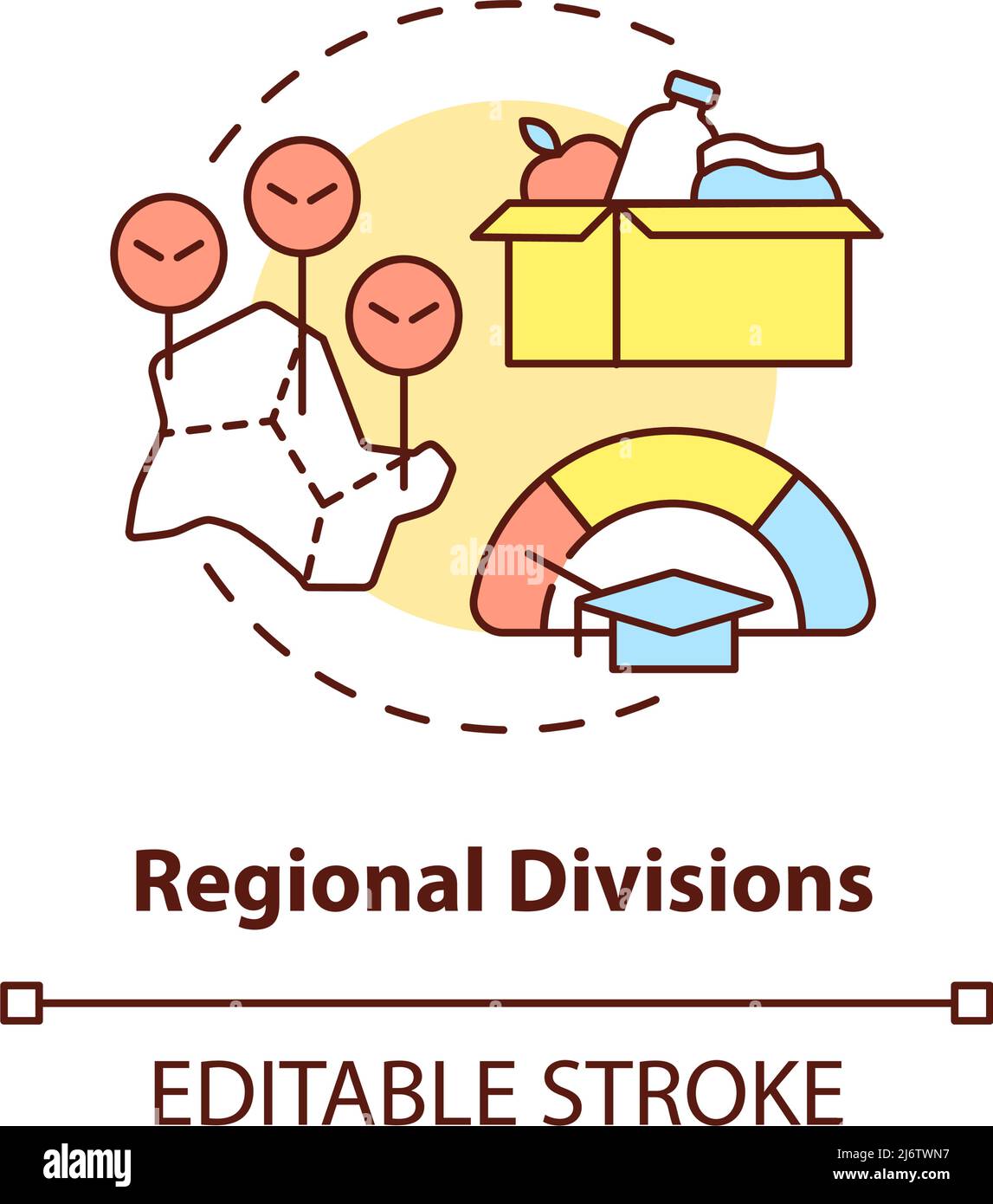 Regional divisions concept icon Stock Vector Image & Art - Alamy