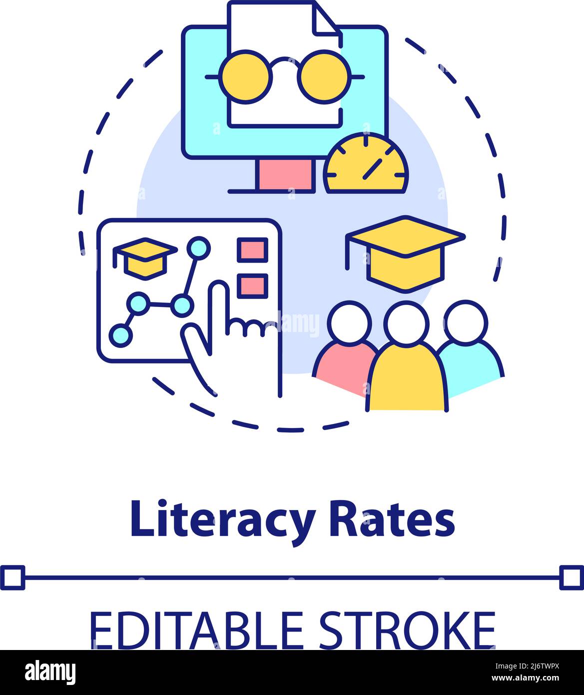 Literacy rates concept icon Stock Vector Image & Art - Alamy