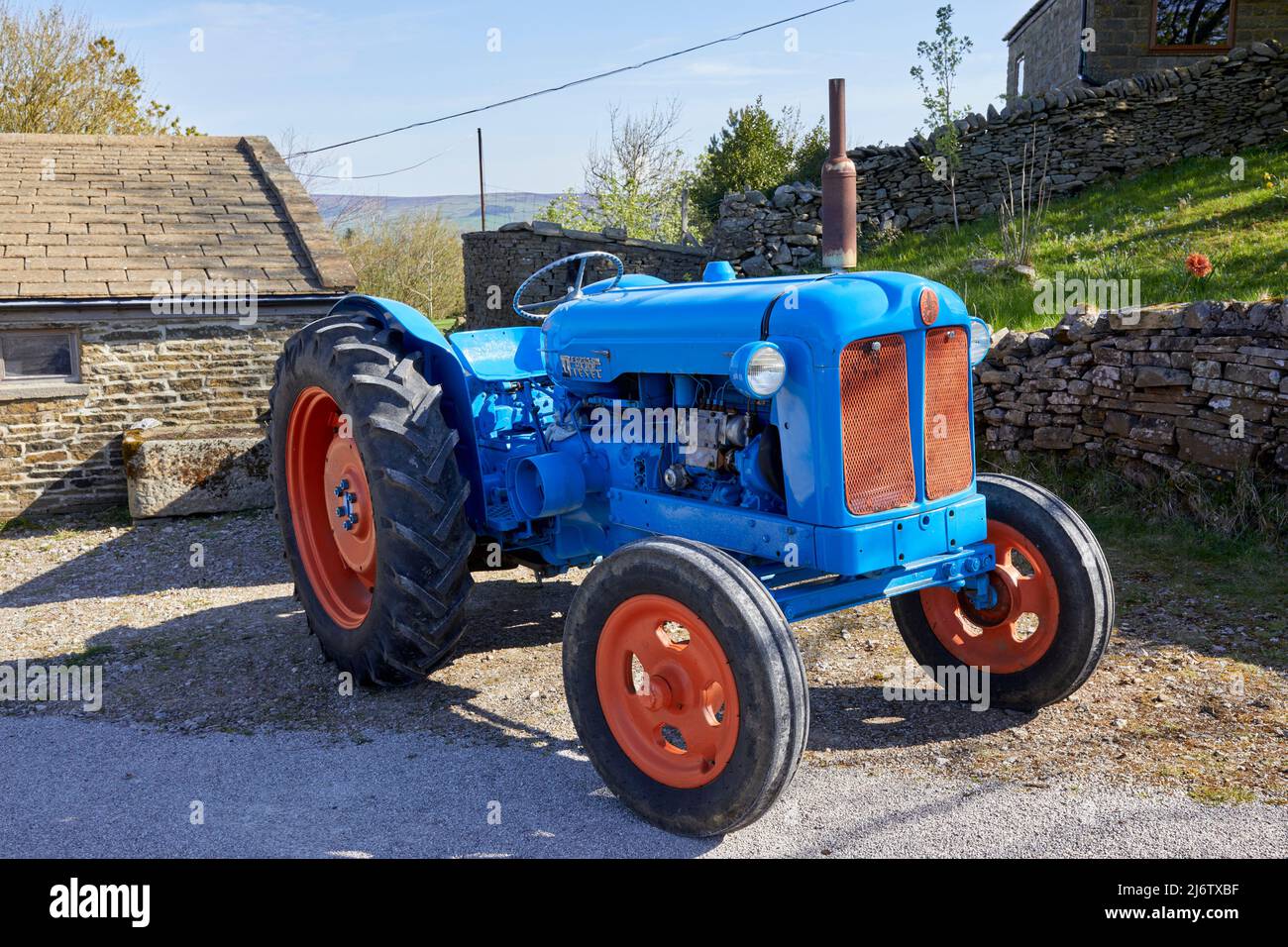 Still running the 1959 Fordson Major Diesel tractor working in the Dales, North Yorkshire Stock ...