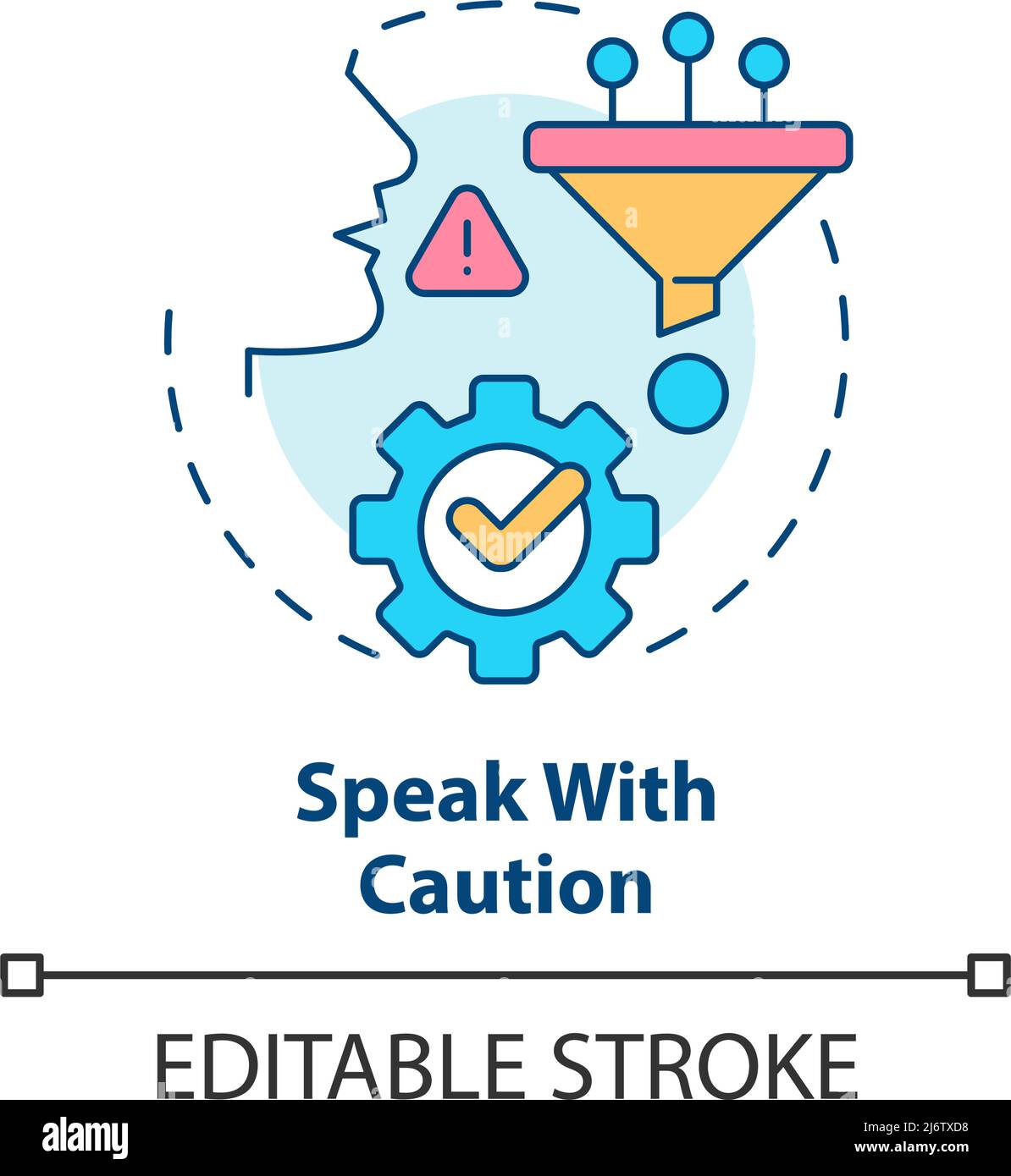 Speak with caution concept icon Stock Vector Image & Art - Alamy