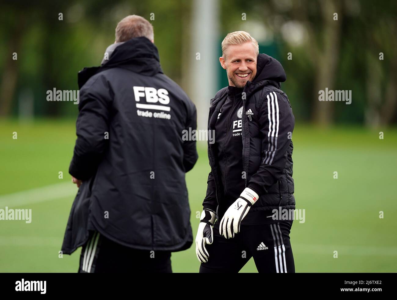 Leicester City goalkeeper Kasper Schmeichel during a training session ...