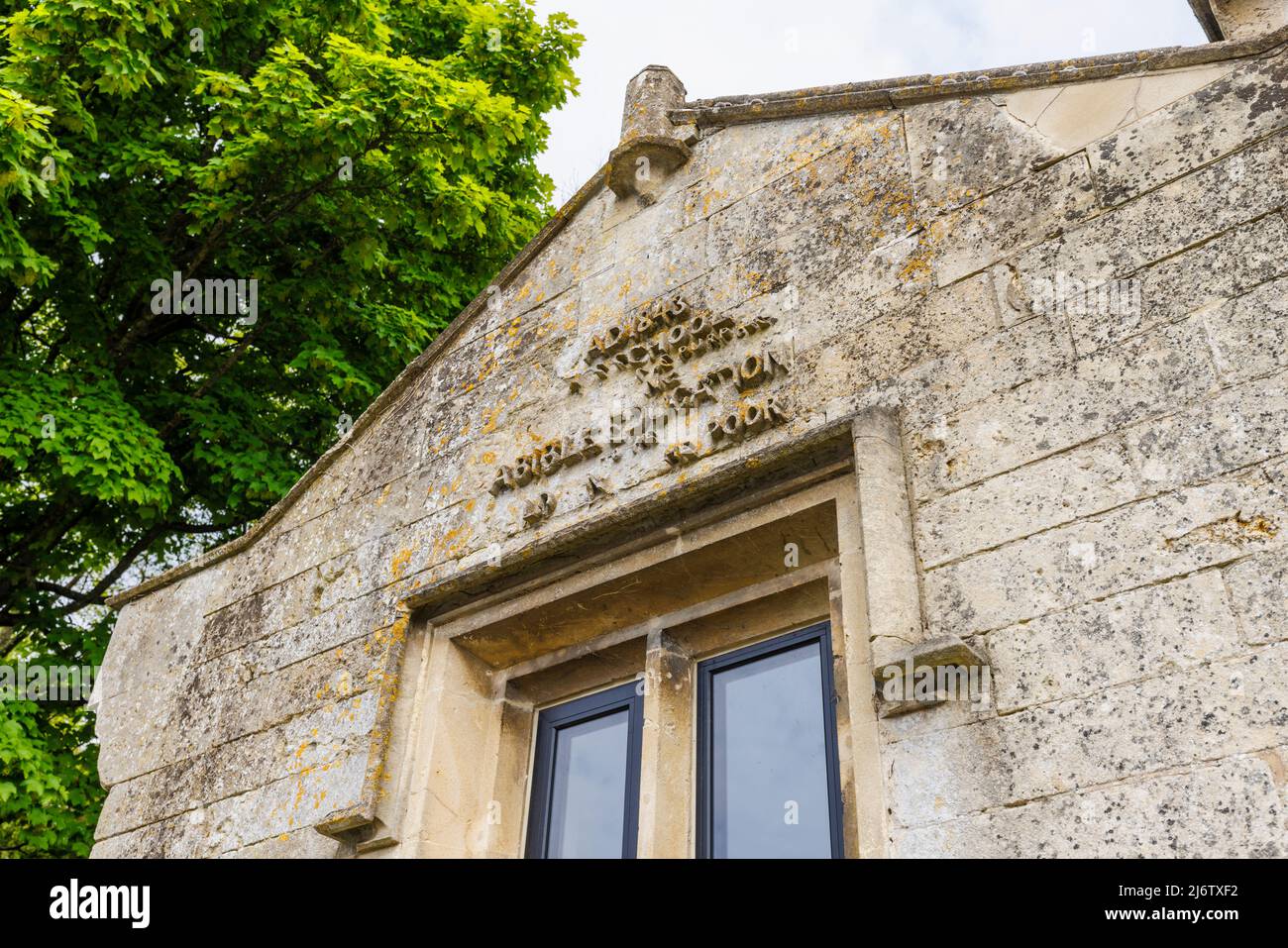 Inscription on a 19th century religious school for a Bible education of ...