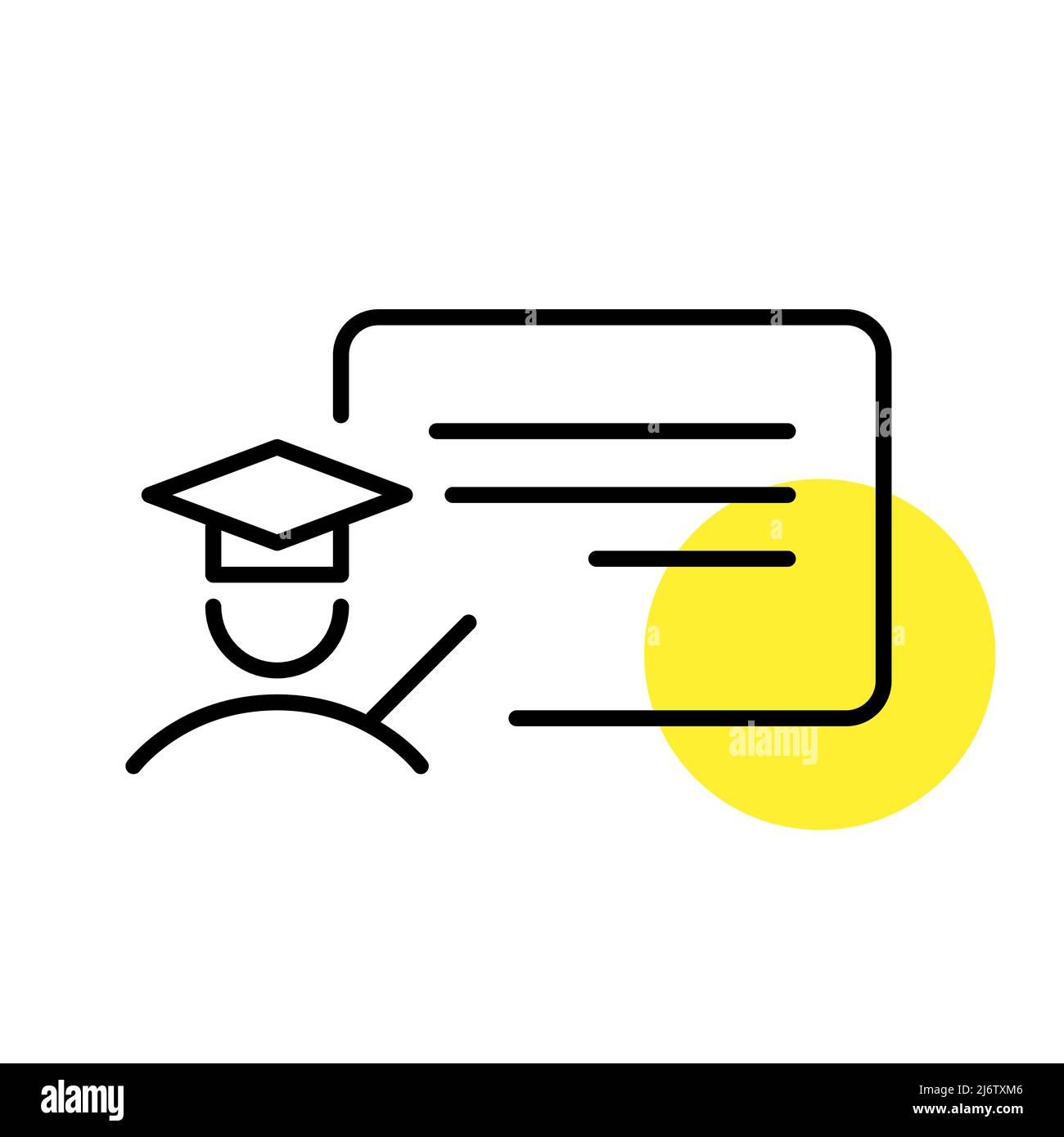 Education and learning, obtaining a degree. Pixel perfect, editable ...