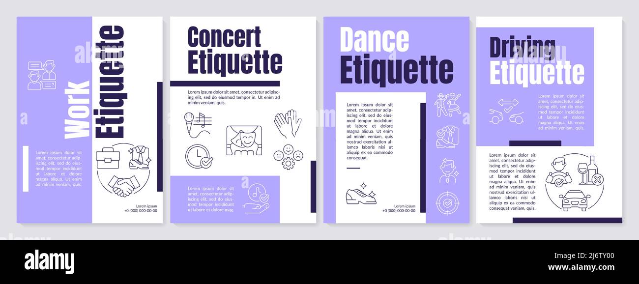 Etiquette types purple brochure template Stock Vector Image & Art - Alamy