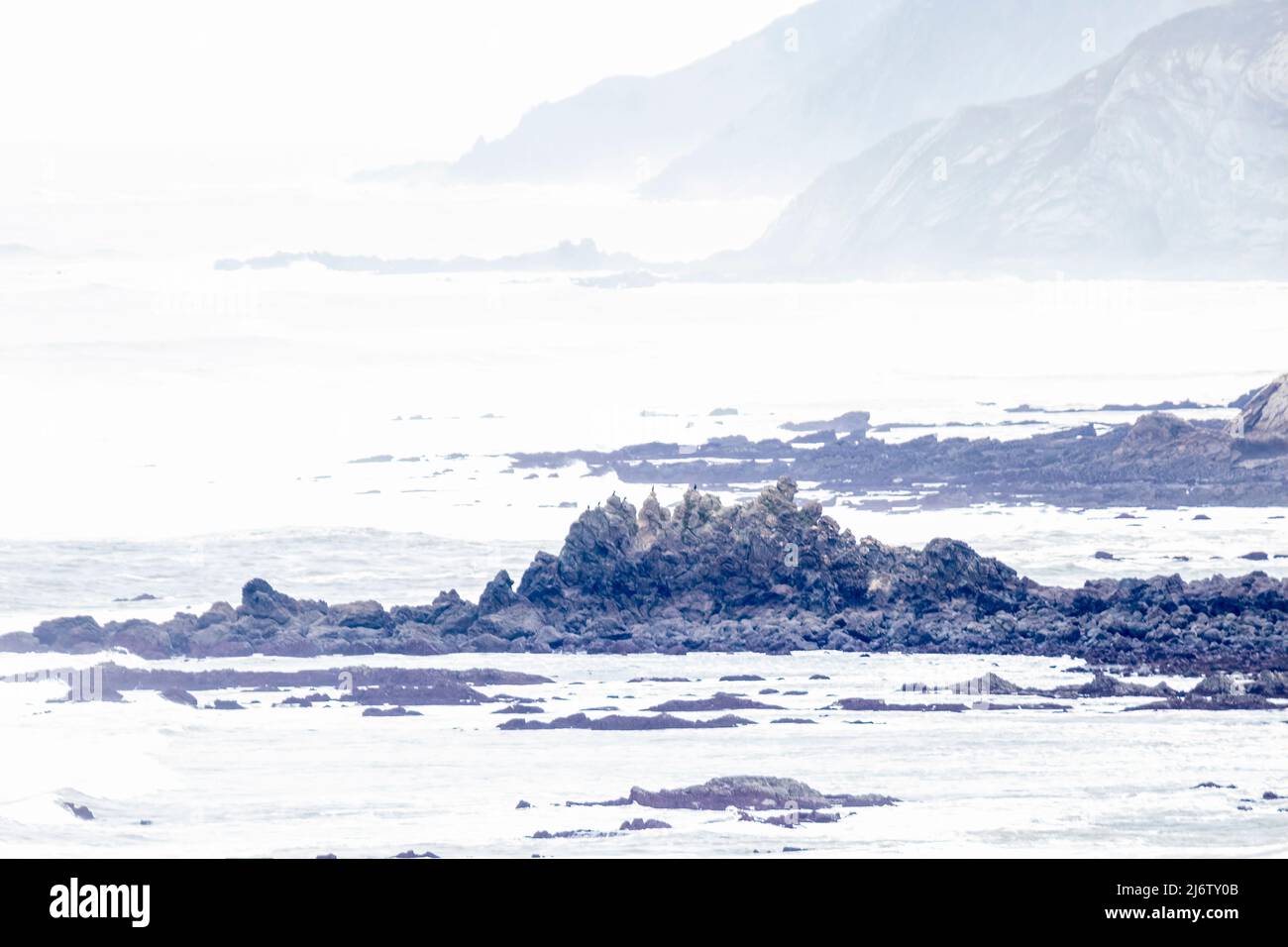 rock formation on the coast of the basque country on the sopelana beach ...