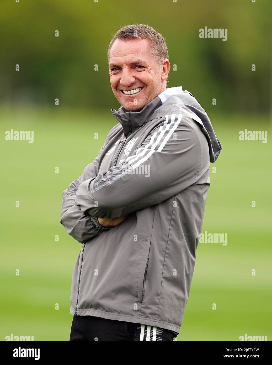 Leicester City manager Brendan Rodgers during a training session at the ...