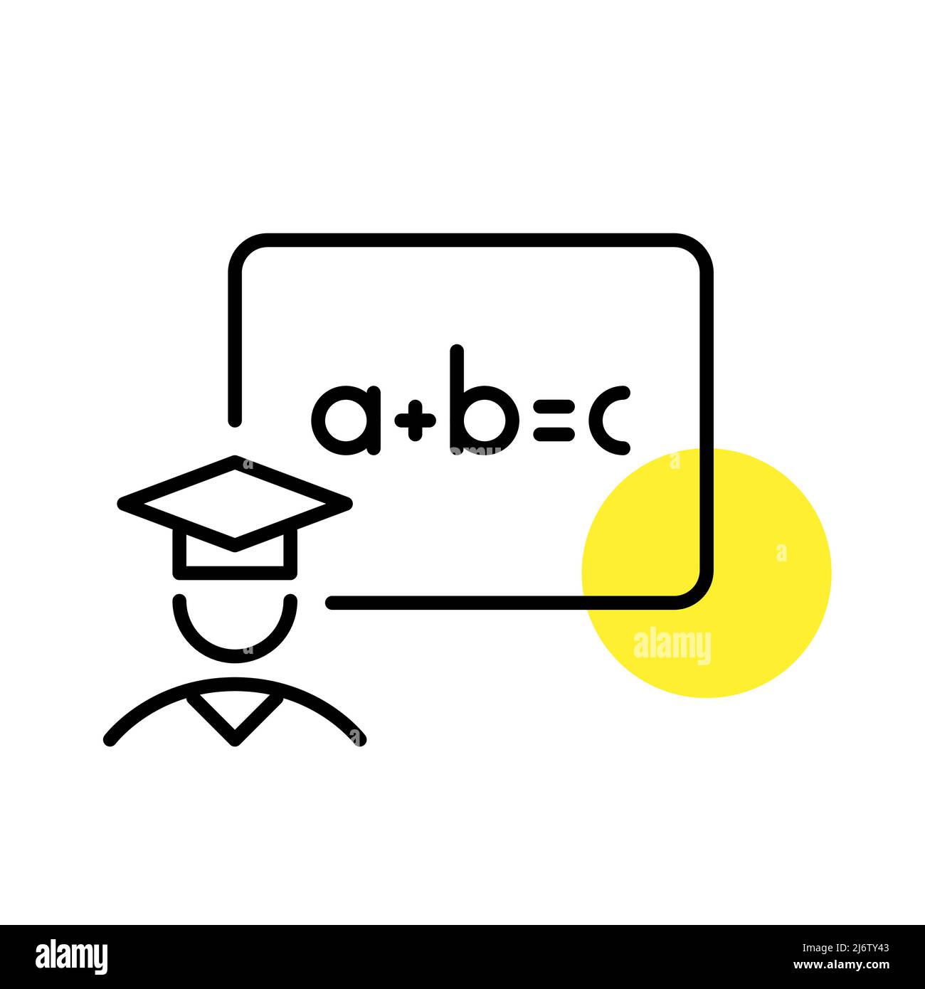 Professor explaining maths on a blackboard. Pixel perfect, editable ...