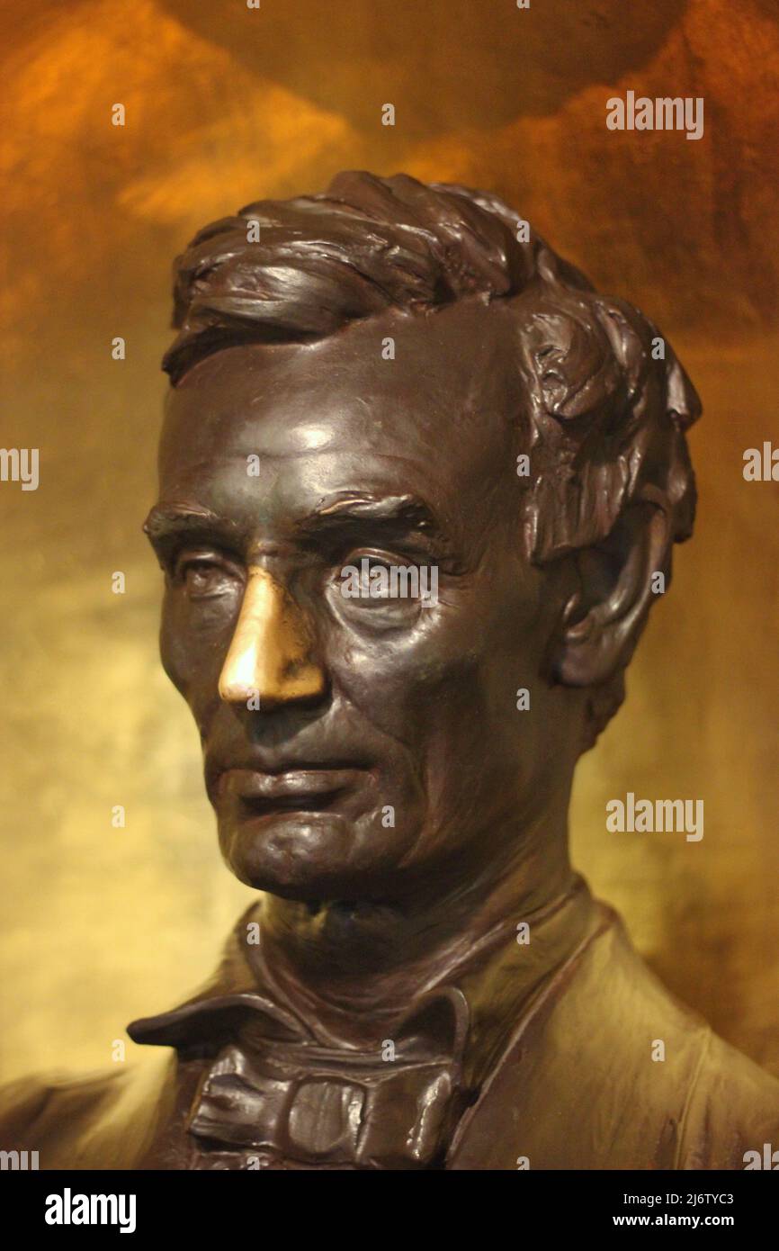 A traditional colonial bust of the late President Abraham Lincoln in ...