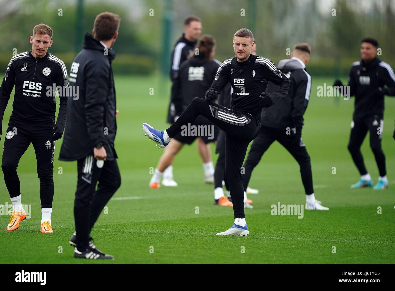 Leicester City's Jamie Vardy during a training session at the LCFC ...