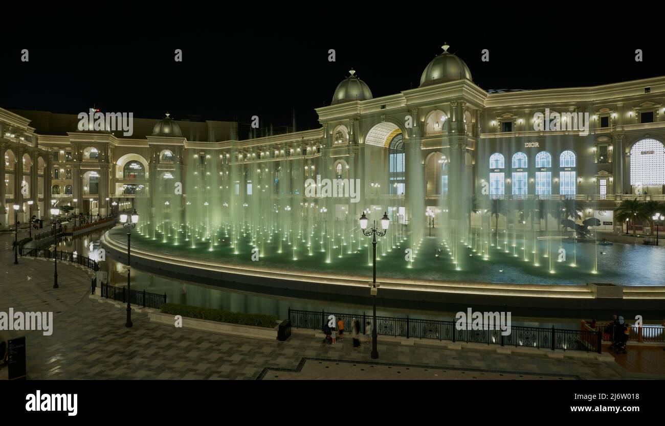 Place Vendome Mall in Lusail city, Qatar interior view at night showing ...