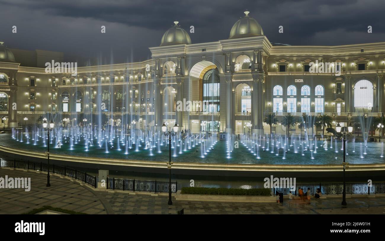 Place Vendome Mall in Lusail city, Qatar interior view at night showing ...