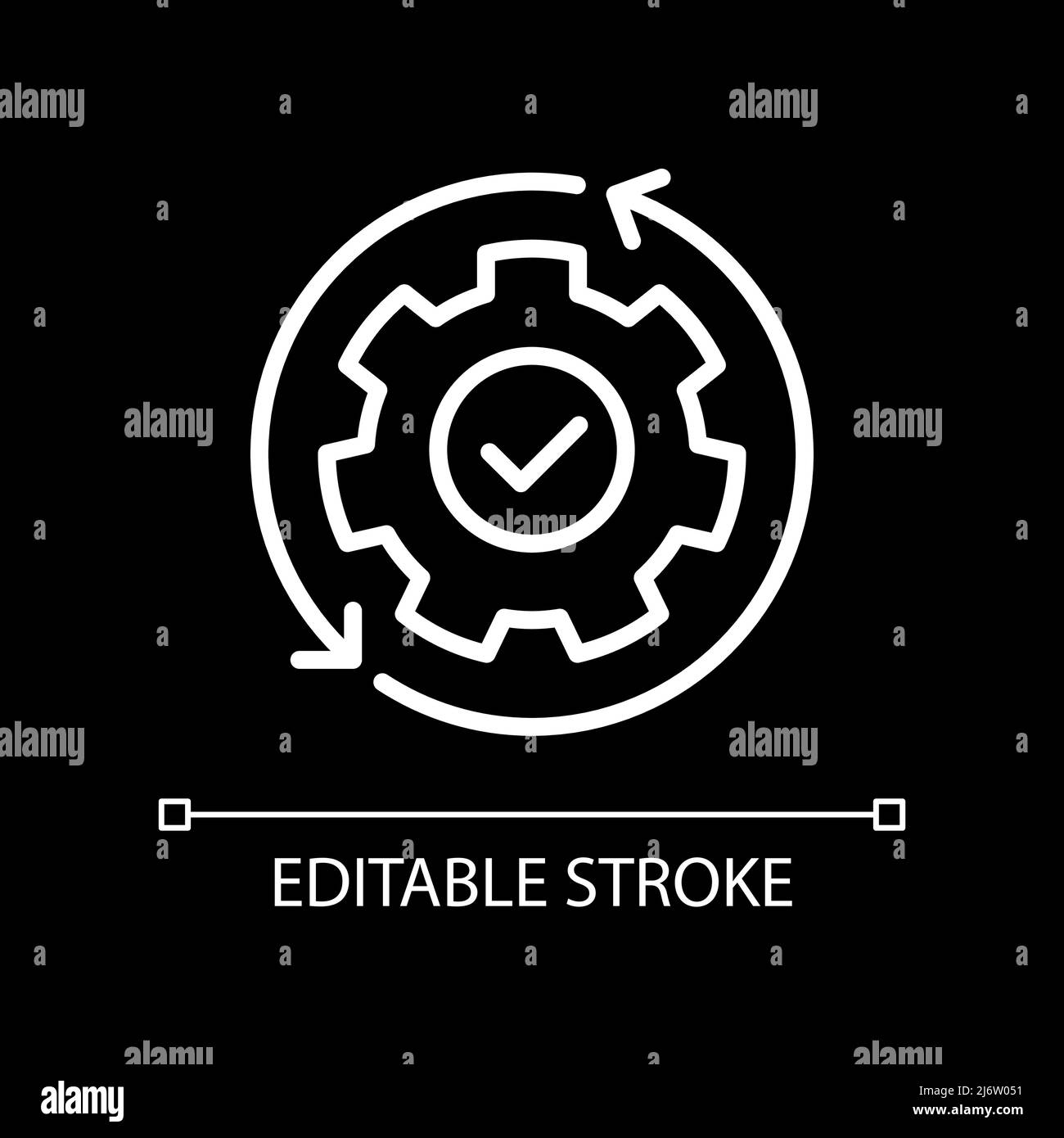 Automation pixel perfect white linear icon for dark theme Stock Vector ...