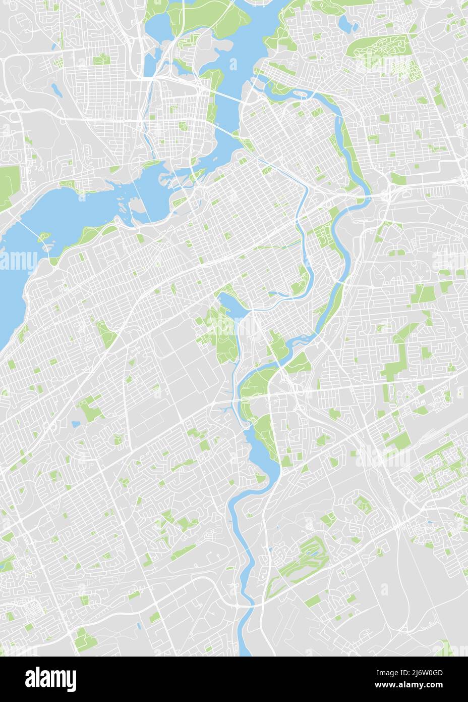 City map Ottawa, color detailed plan, vector illustration Stock Vector ...