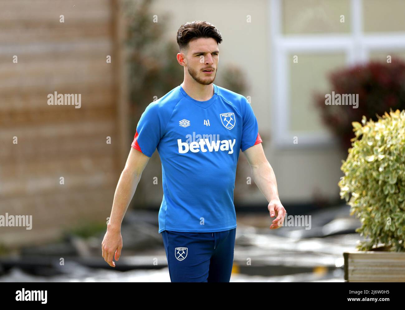 West Ham United's Declan Rice during a training session at Rush Green ...