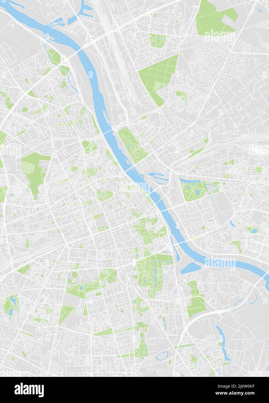 City map Warsaw, color detailed plan, vector illustration Stock Vector ...