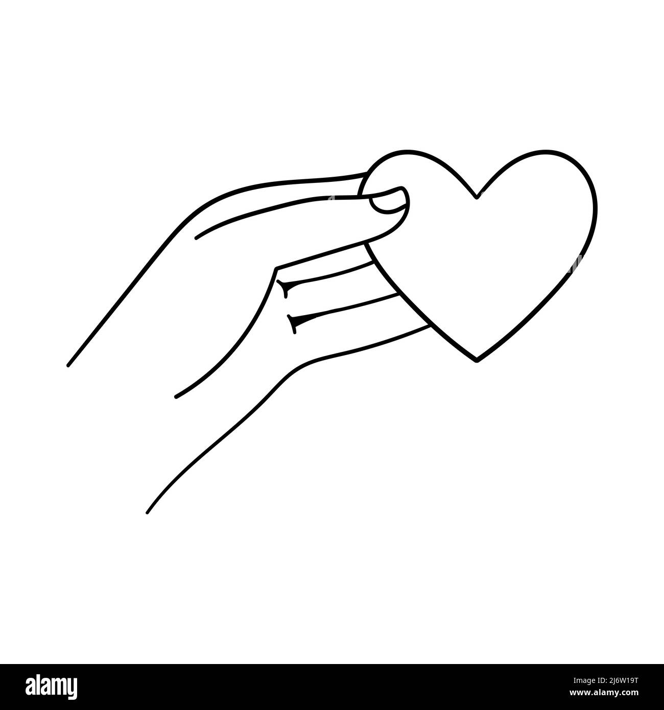 Love in hand Stock Vector Images - Alamy