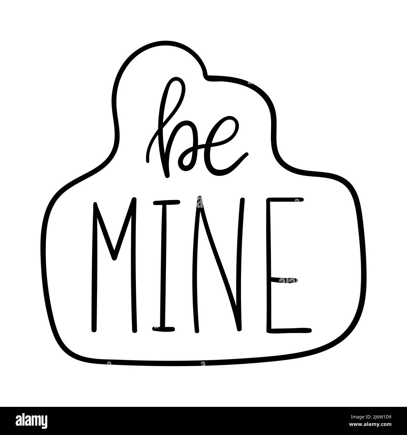 Poster with the words-Be mine. Simple decorative text element design ...