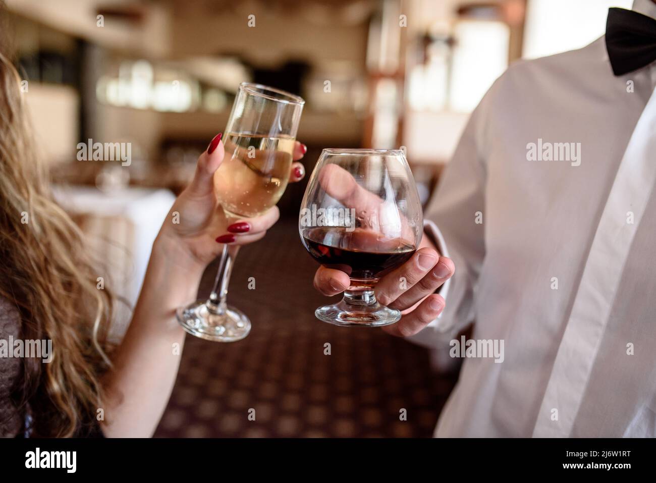 hand making toast with glass Stock Photo - Alamy