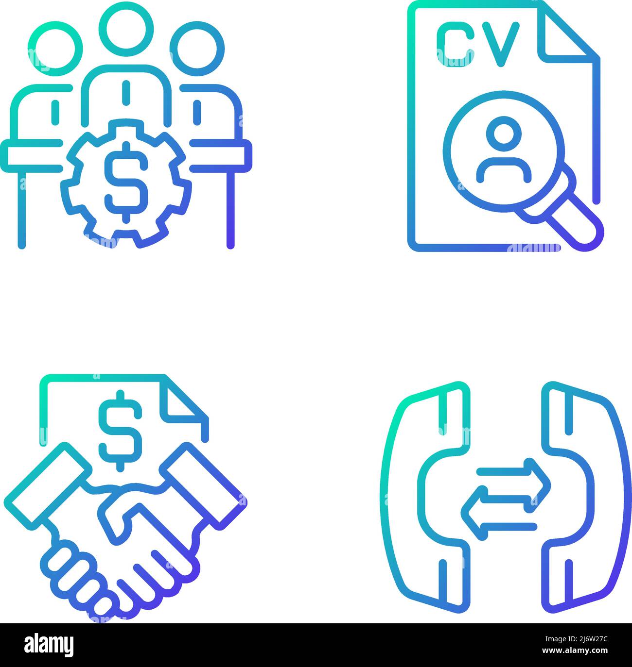 Business operations gradient linear vector icons set Stock Vector Image ...