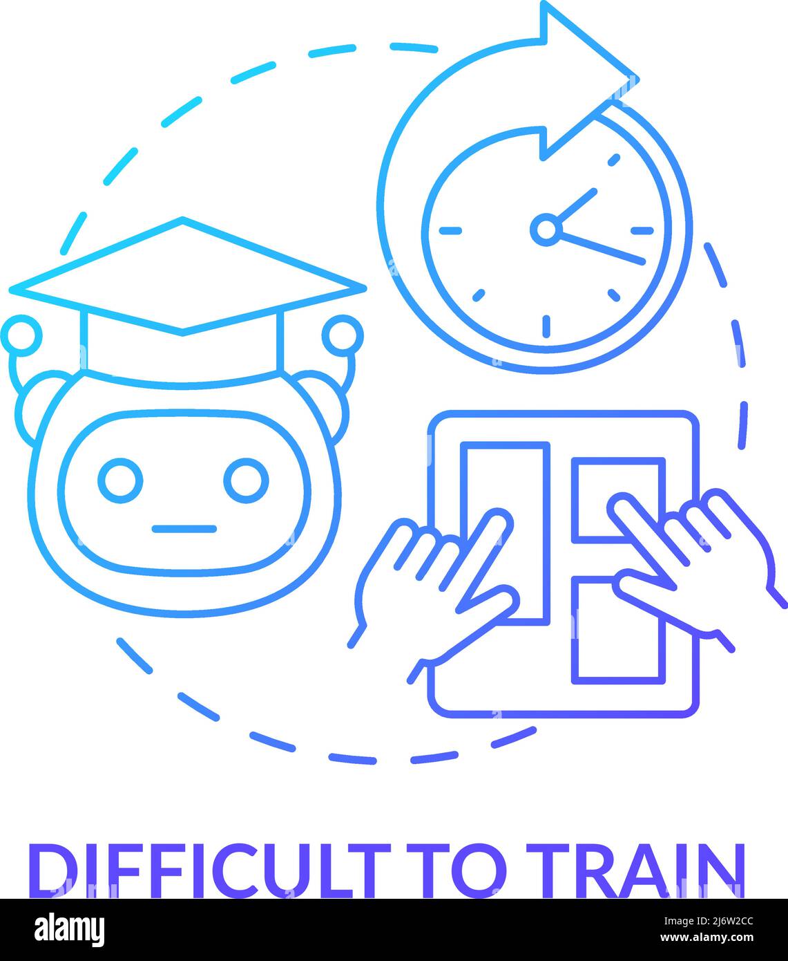 Difficult to train blue gradient concept icon Stock Vector Image & Art ...