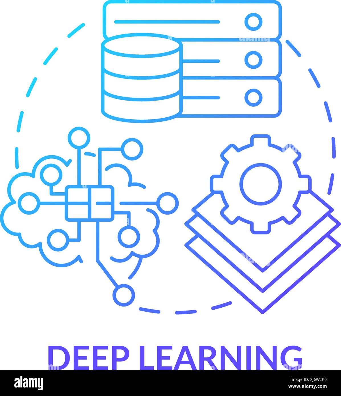 Deep learning blue gradient concept icon Stock Vector Image & Art - Alamy