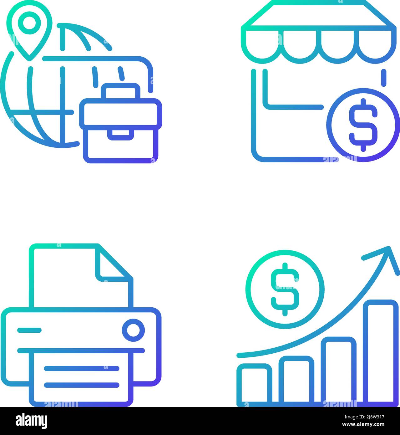 Business development gradient linear vector icons set Stock Vector ...