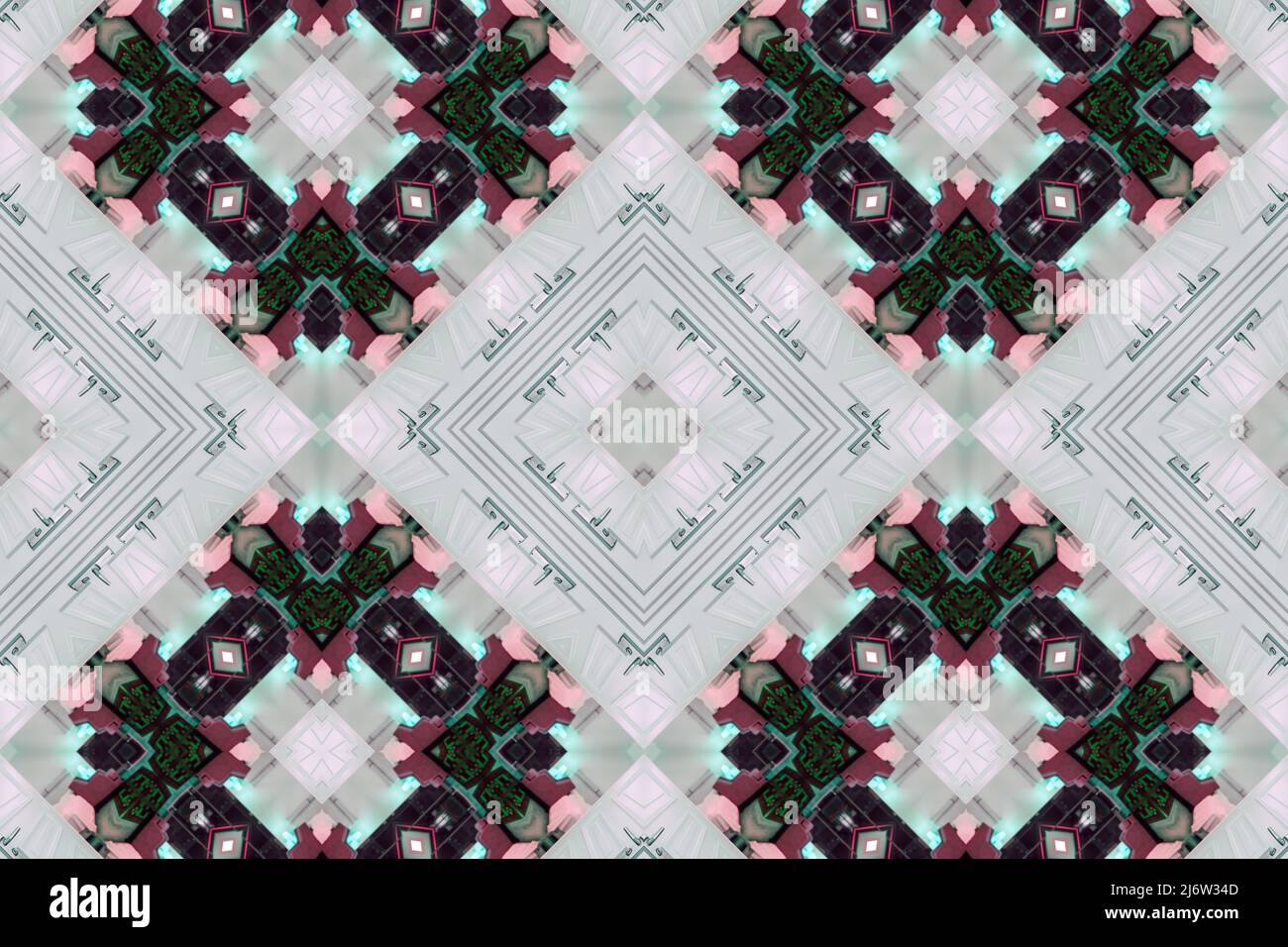 Modern abstract kaleidoscopic pattern background, computer generated ...