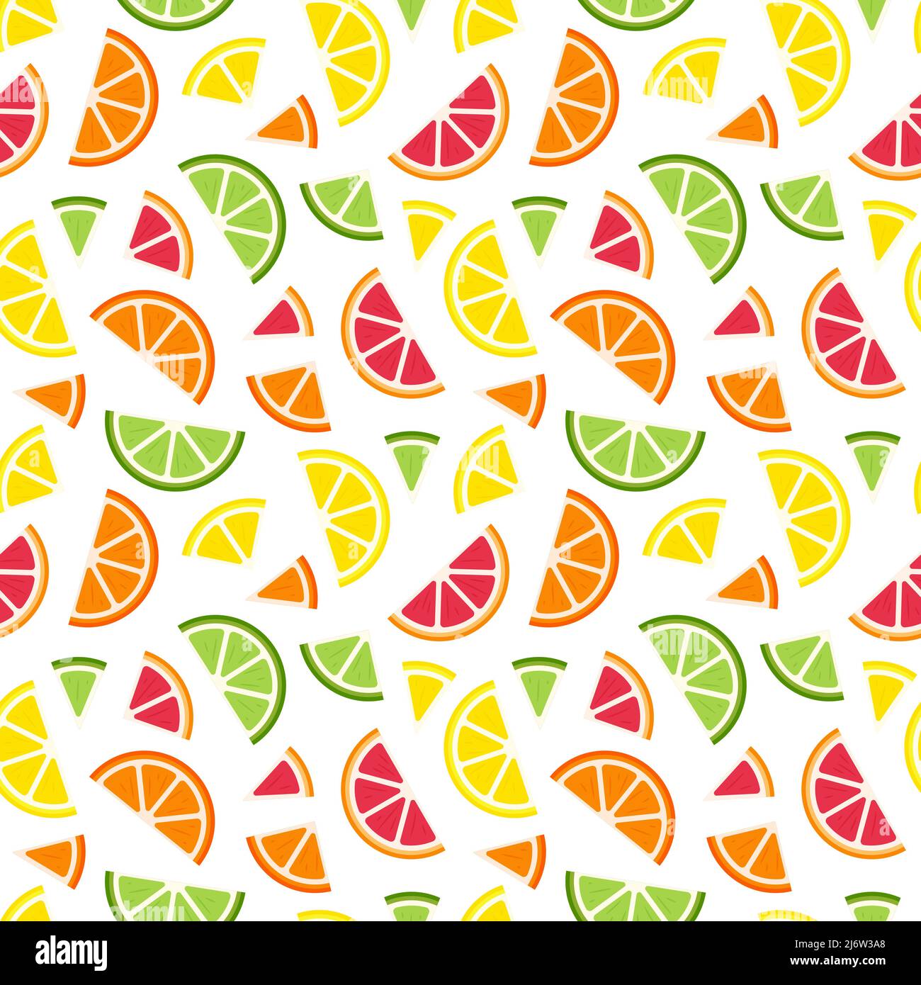 Seamless pattern with citrus fruits. Summer geometric pattern with ...