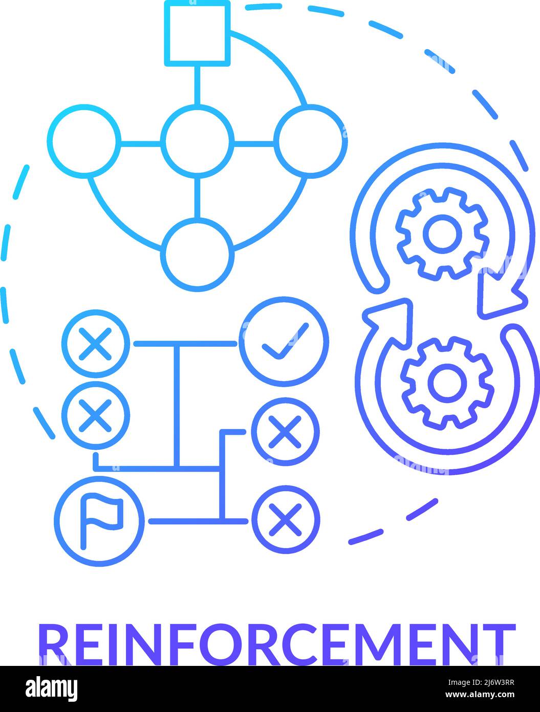 Reinforcement blue gradient concept icon Stock Vector Image & Art - Alamy