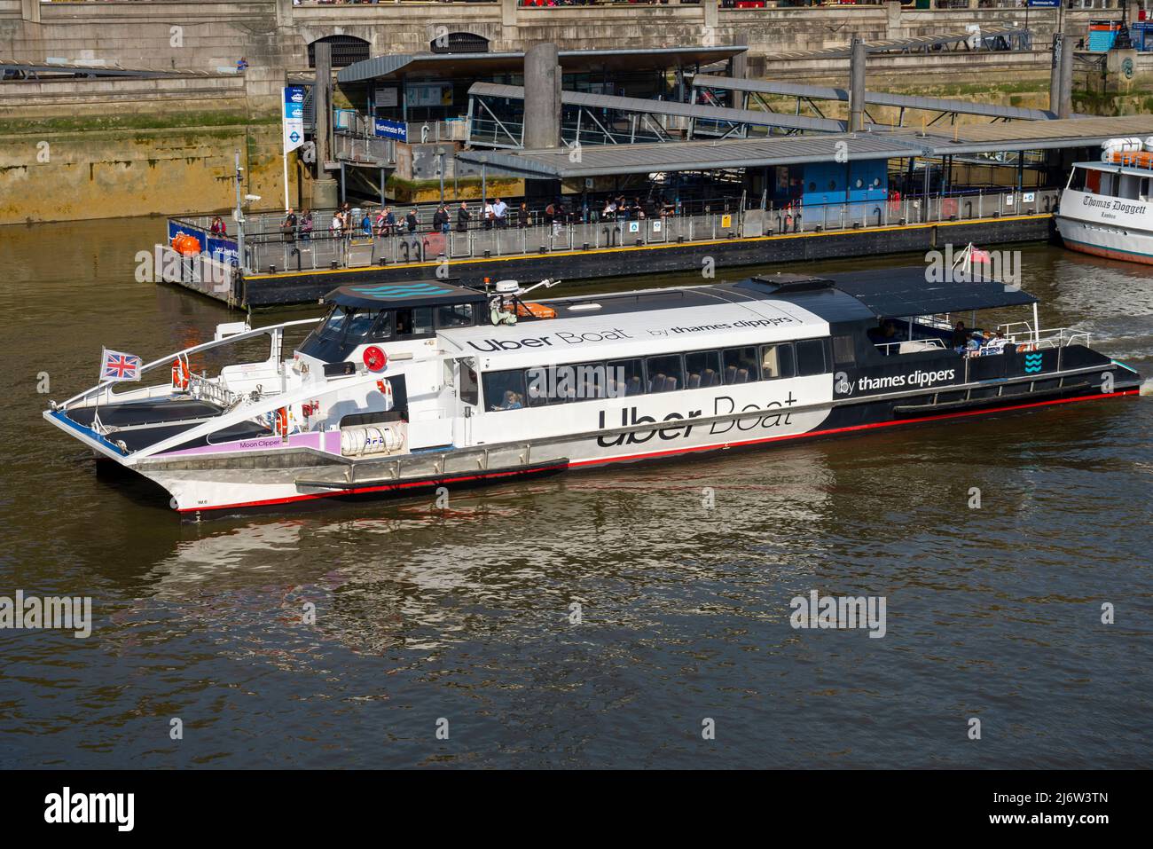 Uber Boat by Thames Clippers river bus on River Thames, London, UK ...