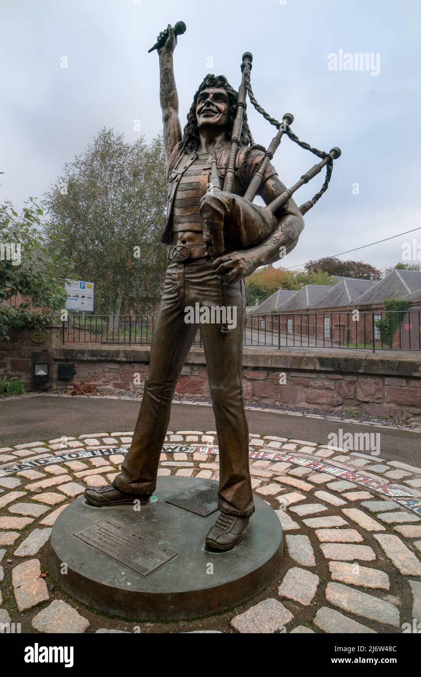 Bon Scott Statue, Kirriemuir, Scotland, UK.A monument to the 70s rock ...