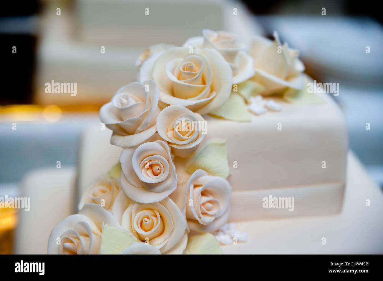 Beautiful wedding cake at a festive event. Wedding decorations Stock ...