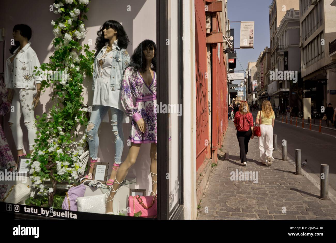 Shops in the old quarter of town near the archaeological sites in ...
