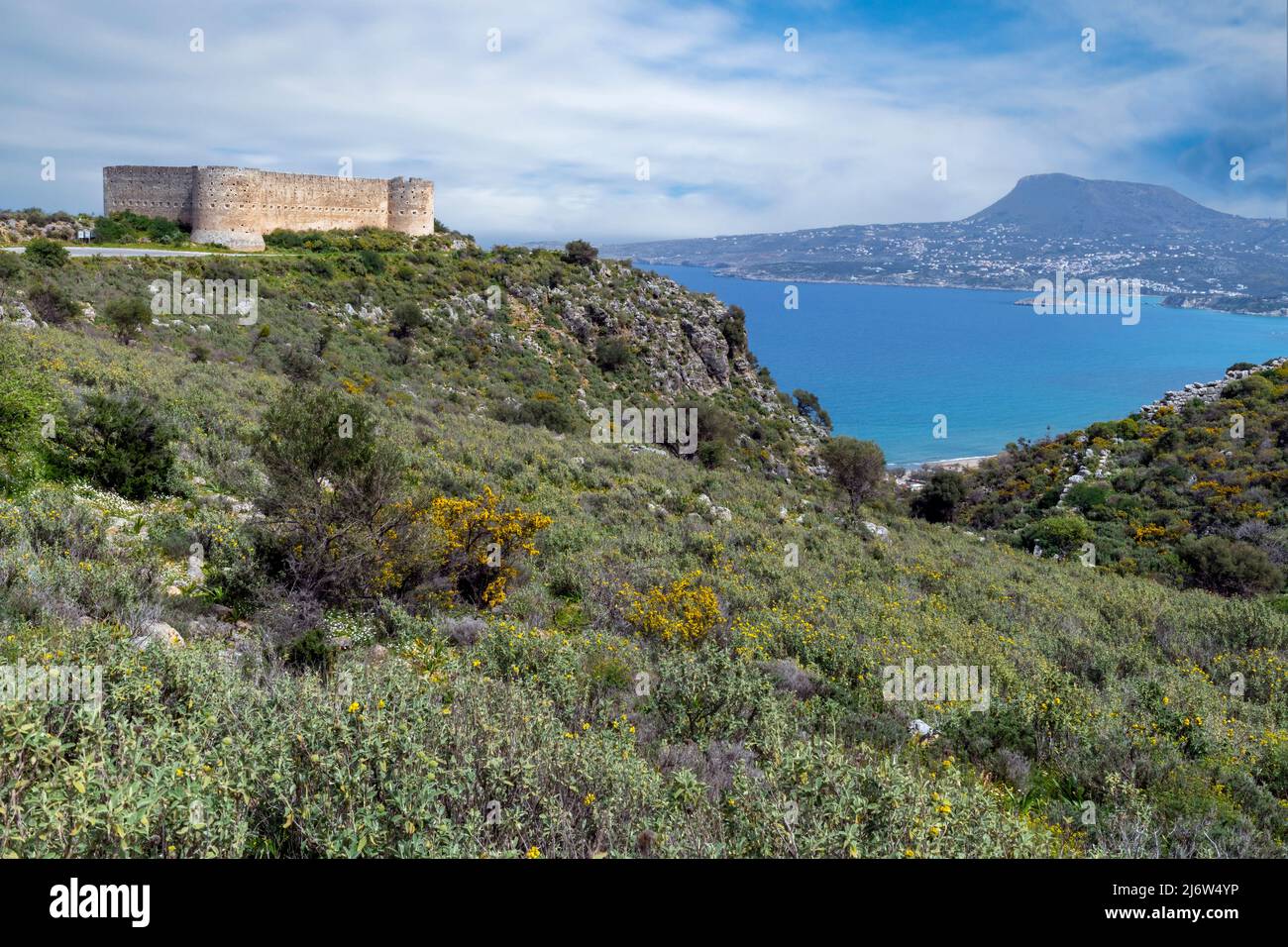Venetian Fortezza Castle overlooking bay on Crete Stock Photo - Alamy