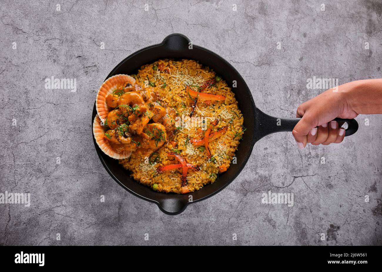 PERUVIAN FOOD: Rice with seafood. Arroz con Mariscos, food served in ...