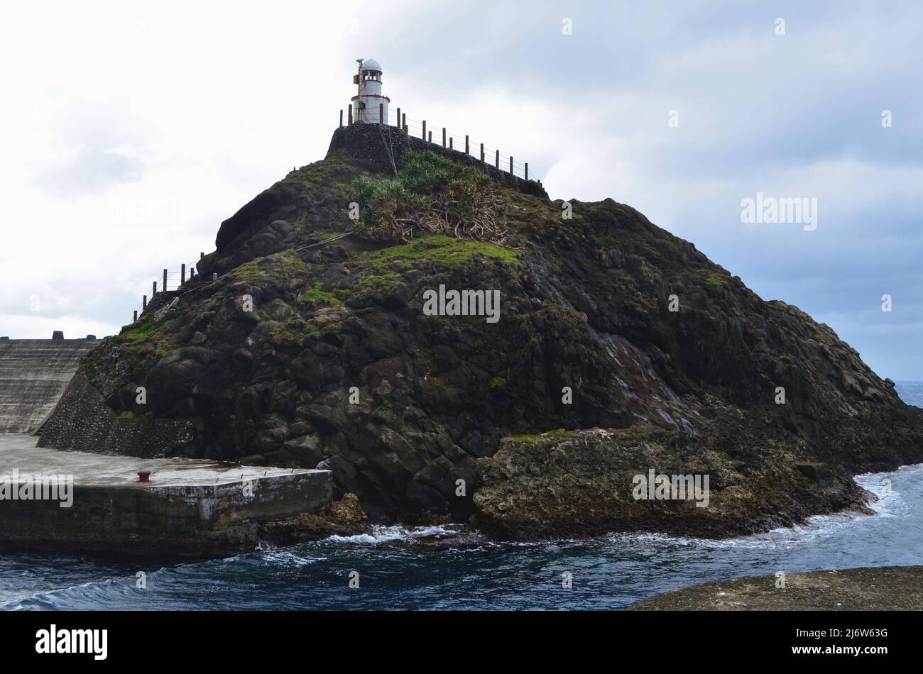 Old Lanyu lighthouse in Kaiyuan harbour, Lanyu island, Taiwan Stock ...