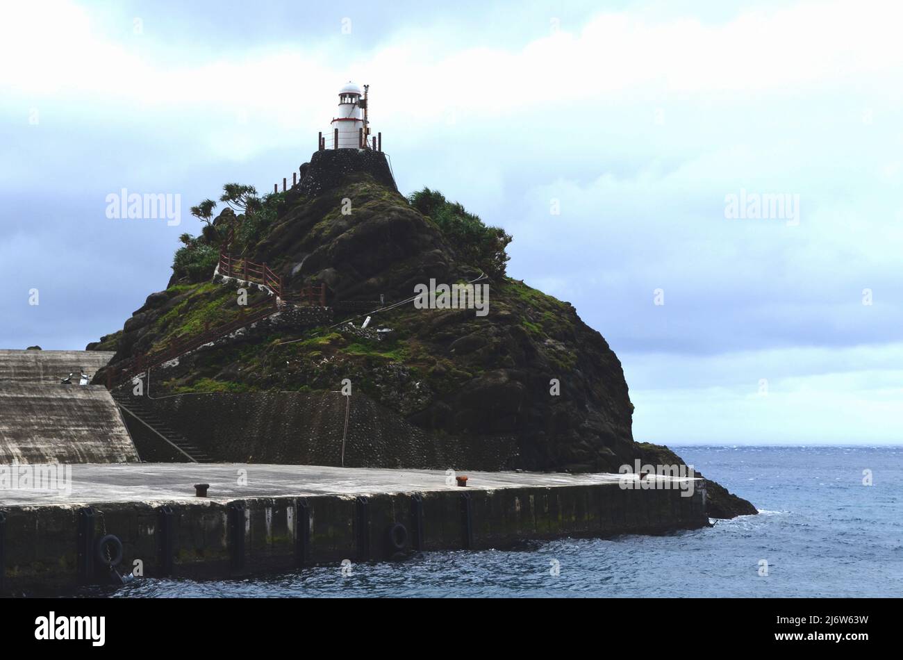 Old Lanyu lighthouse in Kaiyuan harbour, Lanyu island, Taiwan Stock ...