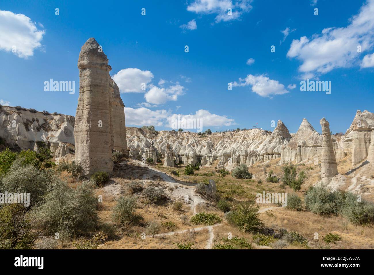 The fairy chimney rock formations and rock pillars of “love Valley ...