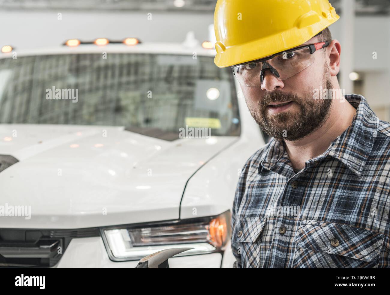 Portrait of a Caucasian General Construction Contractor Worker in His ...