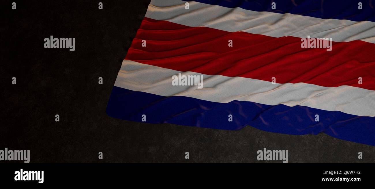 waving national flag of costa rica on a dark background. 3d render ...