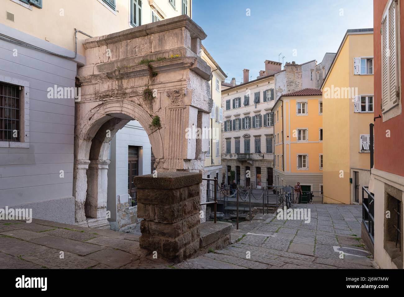 The so called Arco di Riccardo, an ancient roman arch, Trieste Italy ...