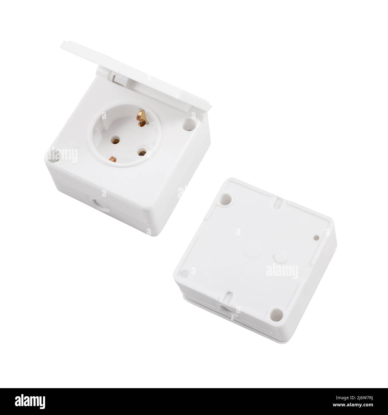 Overhead socket for 4 connectors isolated on a white background. Two ...