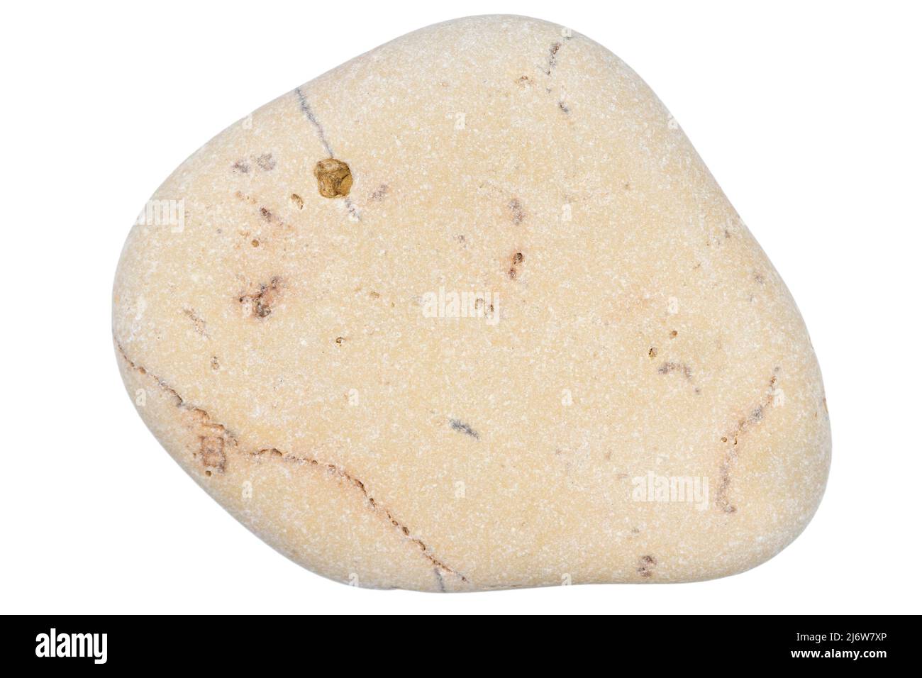 Top view of single yellow pebble isolated on white background Stock ...