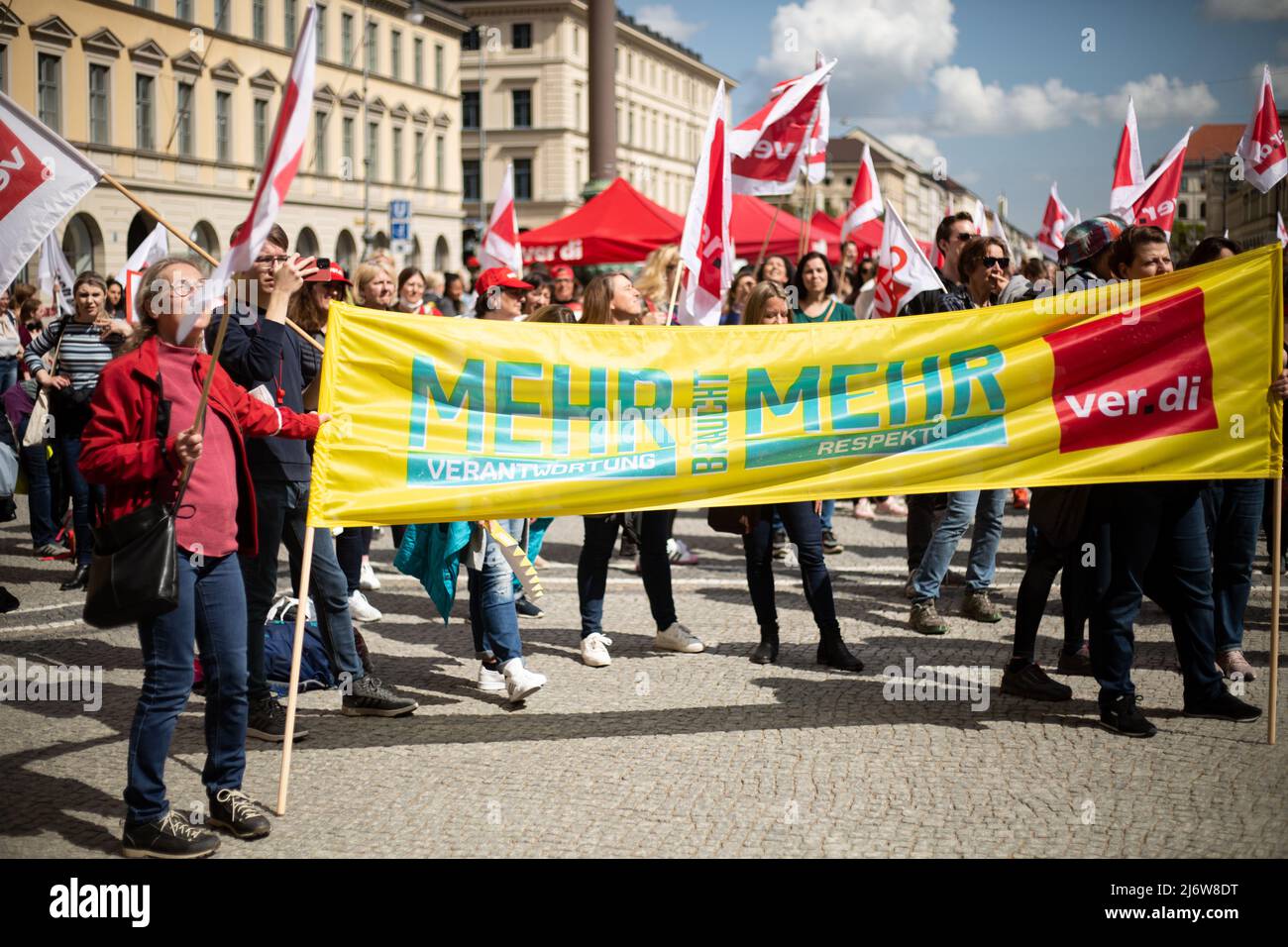 On May 4, 2022 educators gathered in Munich, Germany to strike for ...
