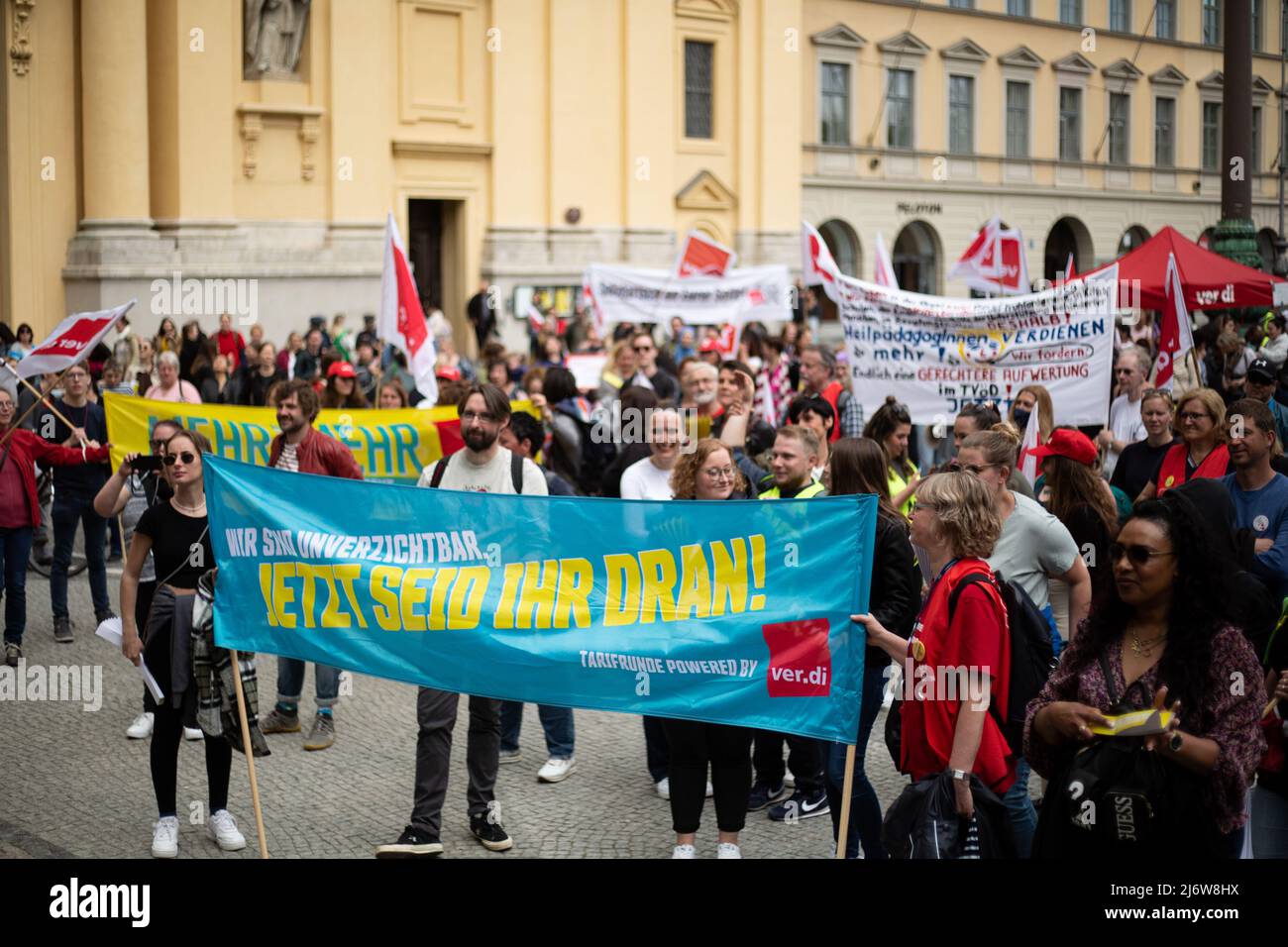 On May 4, 2022 educators gathered in Munich, Germany to strike for ...