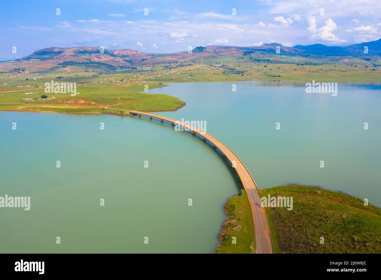 The road bridge over the Tugela River below Woodstock Dam wall near ...
