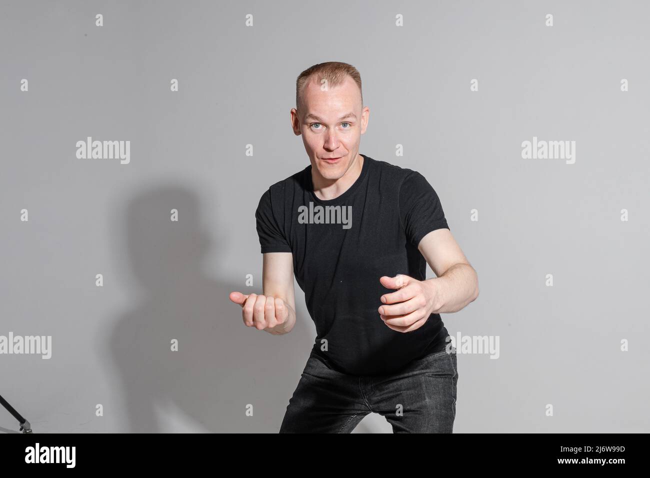 Presenter talking to camera man hi-res stock photography and images - Alamy