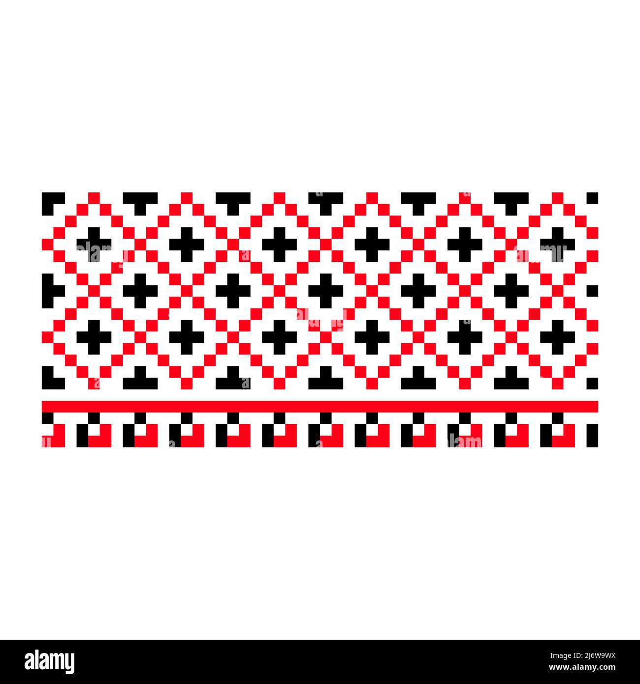 Pixelized pattern Vyshyvanka Traditional Ethnic Ukrainian Seamless ...